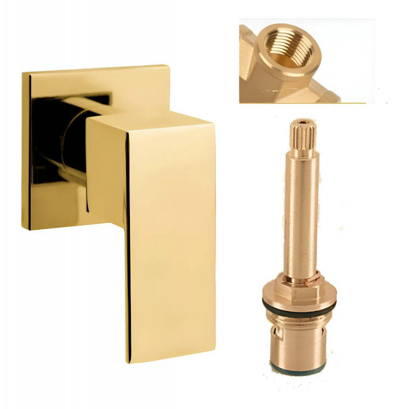Kit Regadera 30cm Techo Registro Ducha Agua Fria Cuadrado Mini Dorado