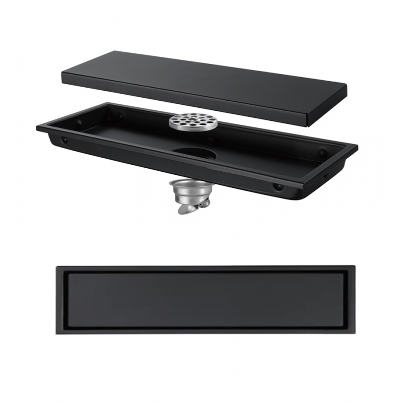 Rejilla Negra Rectangular 30cm X 10cm Panel Oculto Antiolor