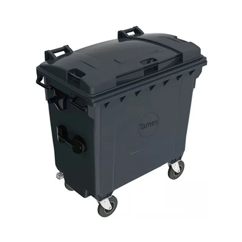 Contenedor O Caneca De Basura Gris Industrial Shut 1100 Lt