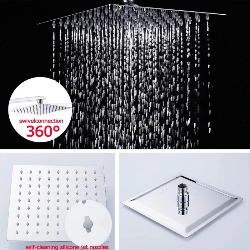 Kit Completo Ducha 30 cm Y Mezclador Monocontrol Cuadrado