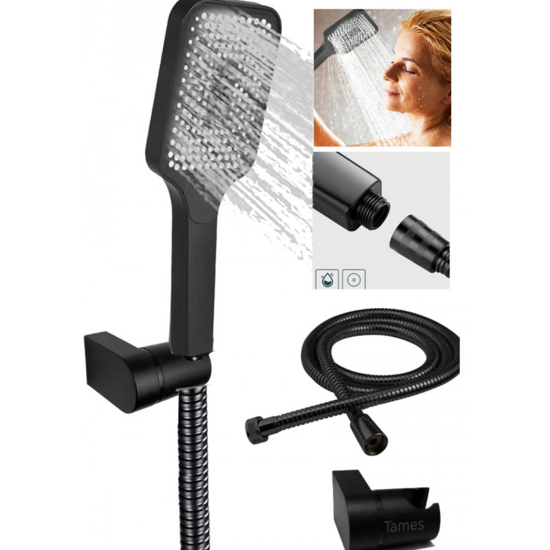 Mezclador Desviador Tina Negro+ Teleducha + Pico Tina Tames