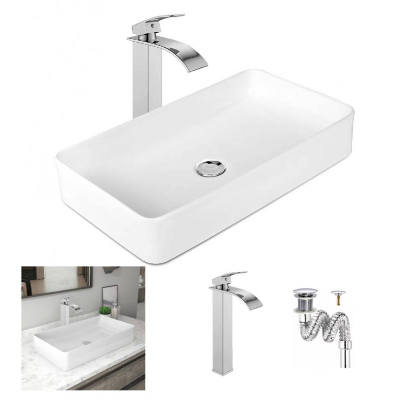 Kit Lavamanos Plano Olympic 57 X 37 X 8 -grifo Siberia - Desague